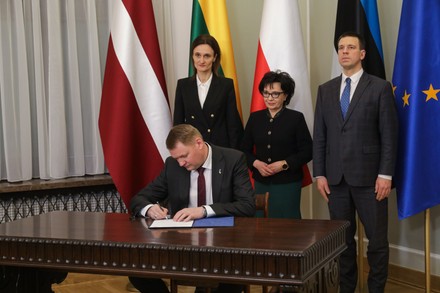 Lr Latvian Saeima Speaker Edvards Smiltens Editorial Stock Photo ...