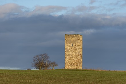 Medieval Watchtower Blue Watch Dark Clouds Editorial Stock Photo ...