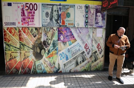 Man Stands Outside Currency Exchange Office Editorial Stock Photo ...