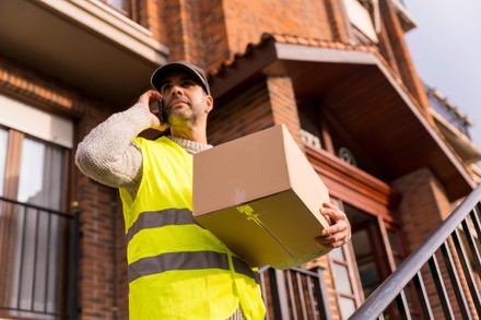 Package Delivery Driver Online Store Box Editorial Stock Photo - Stock ...