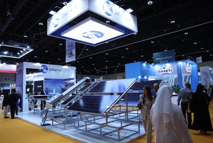 Visitors Gather Solar Lit Stand Exhibition Editorial Stock Photo ...