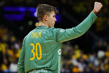 Swedens Goalkeeper Tobias Thulin Celebrates Save Editorial Stock Photo ...