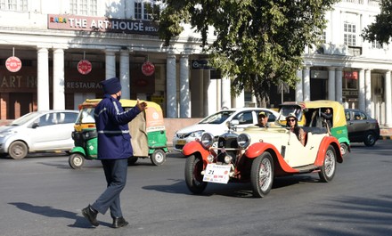 Police Person Guiding Old Car Driver Editorial Stock Photo - Stock ...