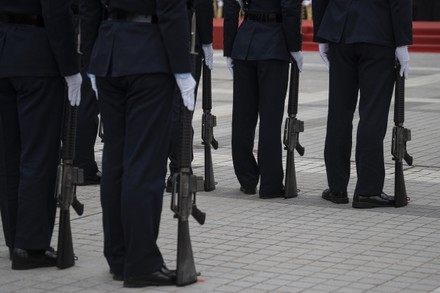 Police Officers Standing Guard M16 Rifles Editorial Stock Photo - Stock ...