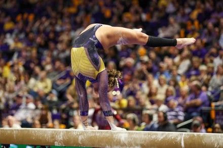 Lsus Kj Johnson Competes On Balance Editorial Stock Photo Stock Image