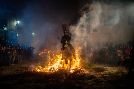Rider Mounted On Horse Crosses Bonfire Editorial Stock Photo - Stock ...