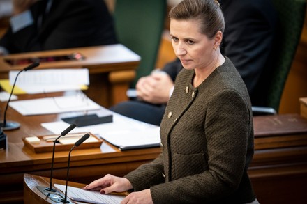 Danish Prime Minister Mette Frederiksen Delivers Editorial Stock Photo ...