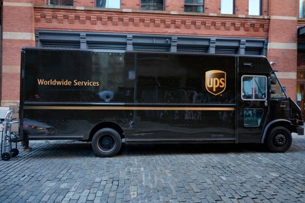 Ups Truck Sits On Street January Editorial Stock Photo - Stock Image ...