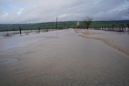 Road Gilroy Closed Since Flooding Powerful Editorial Stock Photo ...