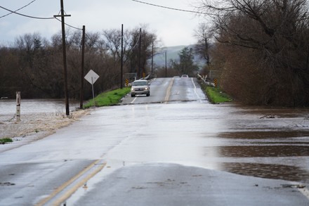 Road Gilroy Flooded Car Stopped Front Editorial Stock Photo - Stock ...