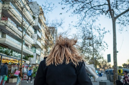 Womans Hair Seen Waving Wind During Editorial Stock Photo - Stock Image ...