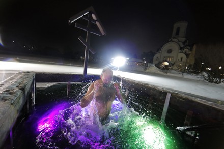 Russian Orthodox Believer Takes Dip Ice Editorial Stock Photo - Stock ...