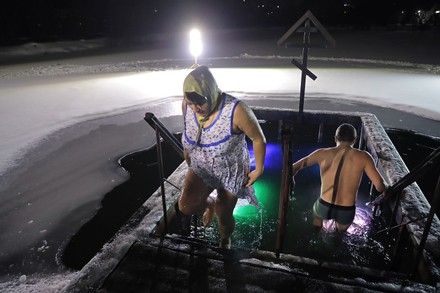 Russian Orthodox Believers Take Dip Ice Editorial Stock Photo - Stock ...