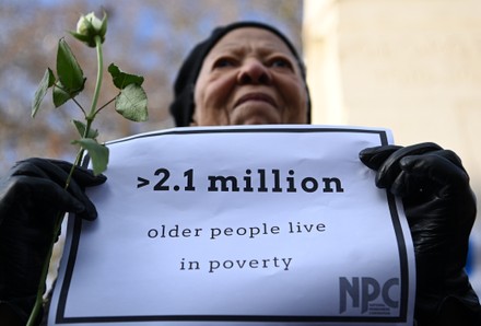 Elderly Demonstrator Fuel Poverty Action Protests Editorial Stock Photo ...