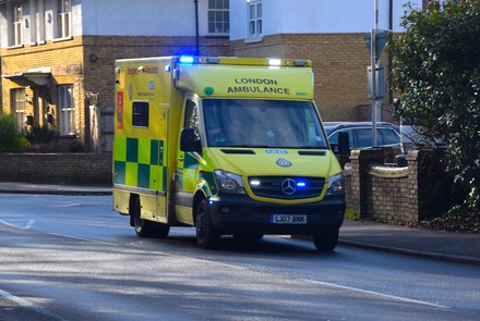Nhs Ambulance En Route On Frosted Editorial Stock Photo - Stock Image ...
