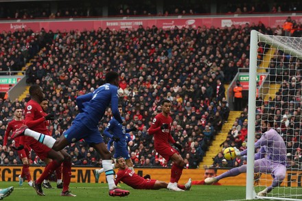 Liverpool Goalkeeper Alisson Becker Saves Header Editorial Stock Photo ...