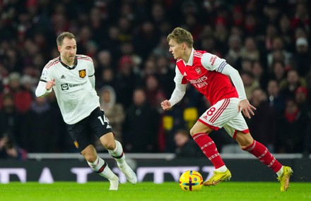 Granit Xhaka Arsenal Dispossesses Christian Eriksen Editorial Stock ...