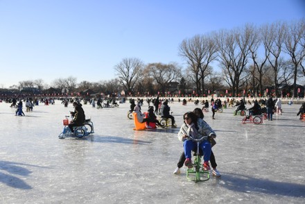 People Play On Seasonal Outdoor Ice Editorial Stock Photo - Stock Image ...