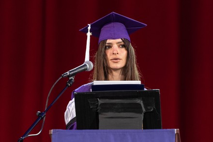 Emily Ratajkowski Delivers Commencement Address During Editorial Stock ...