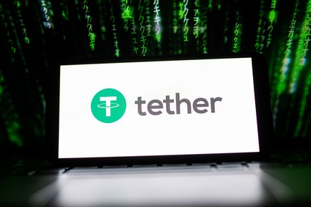 This Photo Illustration Tether Logo Seen Editorial Stock Photo - Stock ...