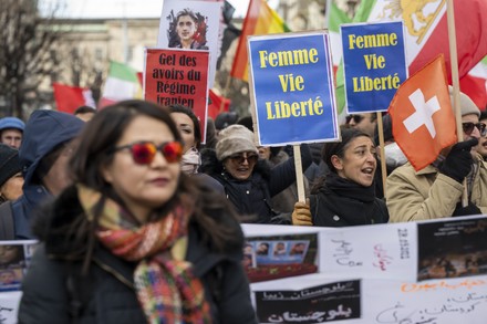 People Protest Support Iranian People Democratic Editorial Stock Photo ...
