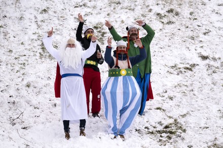 Ski Fans Dressed Asterix Obelix Miraculix Editorial Stock Photo - Stock ...