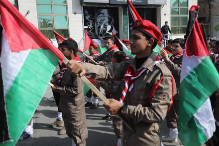 Palestinian Scouts Take Part March Support Editorial Stock Photo ...