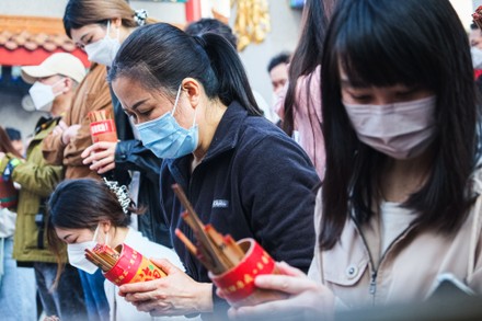 Worshippers Pray Draw Fortune Stick On Editorial Stock Photo - Stock ...