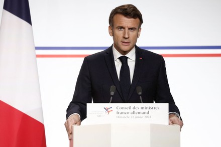 French President Emmanuel Macron German Chancellor Editorial Stock ...