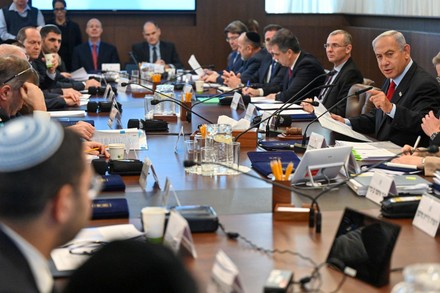 Israeli Prime Minister Benjamin Netanyahu Chairs Editorial Stock Photo ...