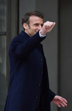 Frances President Emmanuel Macron German Chancellor Editorial Stock ...