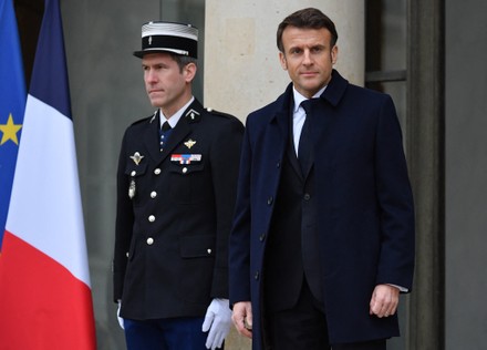 Frances President Emmanuel Macron German Chancellor Editorial Stock ...