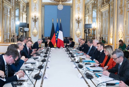 French President Emmanuel Macron German Chancellor Editorial Stock ...