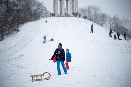 Families Enjoy Day Go Sledging English Editorial Stock Photo - Stock ...