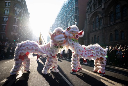 Stunt Performers Perform Lion Dance Parade Editorial Stock Photo ...
