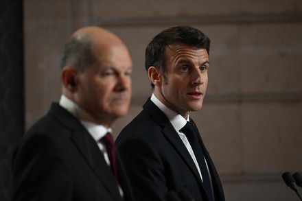 French President Emmanuel Macron German Chancellor Editorial Stock ...