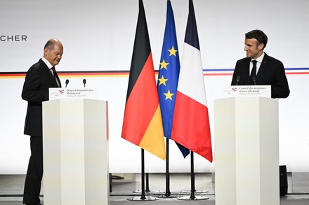 French President Emmanuel Macron German Chancellor Editorial Stock ...