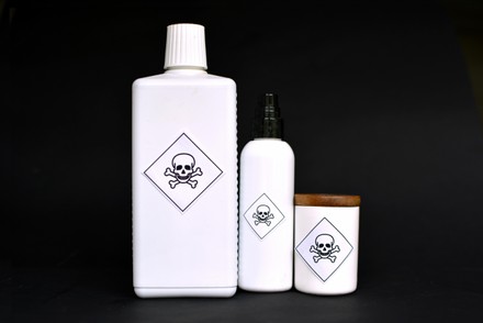 Different Shaped White Containers Poison Labels Editorial Stock Photo ...