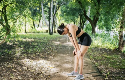 Sporty Young Woman Tired Running Sporty Editorial Stock Photo - Stock ...