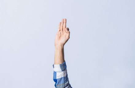 Hand Gesturing Letter F Sign Language Editorial Stock Photo - Stock ...
