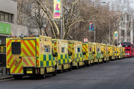 Ambulances Parked Outside Waterloo Ambulance Station Editorial Stock ...