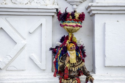 Masked Indigenous Guatemalan Man Participates During Editorial Stock ...