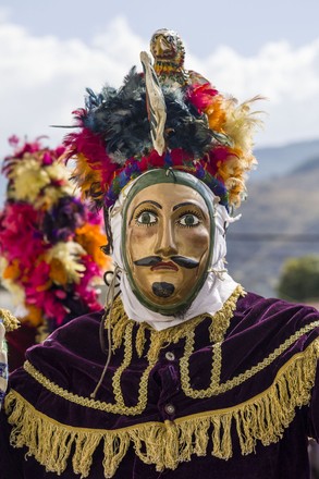 Masked Indigenous Guatemalan Man Participates During Editorial Stock ...