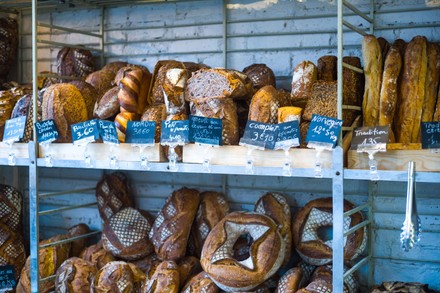 Organic Breads On Display Bakery On Editorial Stock Photo - Stock Image ...