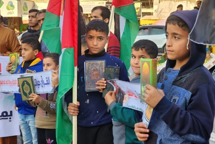 Palestinian Take Part Protest Burning Copy Editorial Stock Photo ...