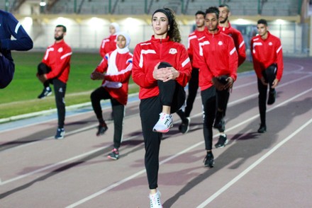 Palestinian Athletes West Bank Train Yarmouk Editorial Stock Photo ...