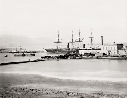Vintage 19th Century Photograph Ship Tied Editorial Stock Photo - Stock ...