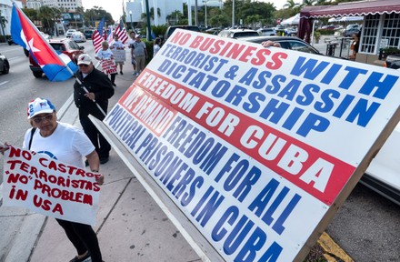 Cuban Exiles Take Part Demonstration Support Editorial Stock Photo ...