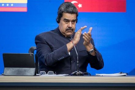 President Venezuela Maduro Meets Government Delegation Editorial Stock ...