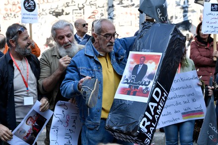 Protester Puts Shoe On Picture Lebanese Editorial Stock Photo - Stock ...